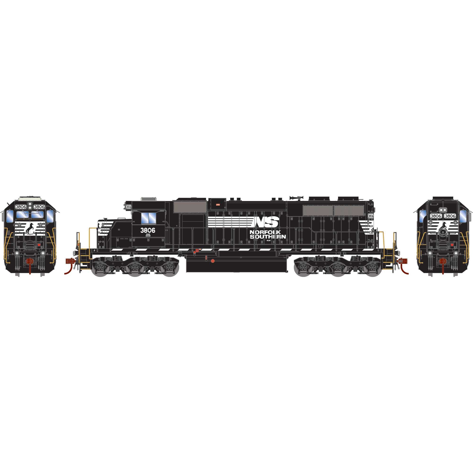 HO EMD SD38 Locomotive with DCC & Sound, NS #3806 | Xtreme RC